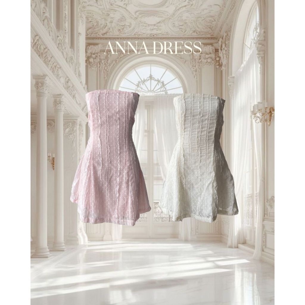 sister.rrr : ANNA DRESS เดรสเกาะอก+ผ้าพันคอ | Shopee Thailand