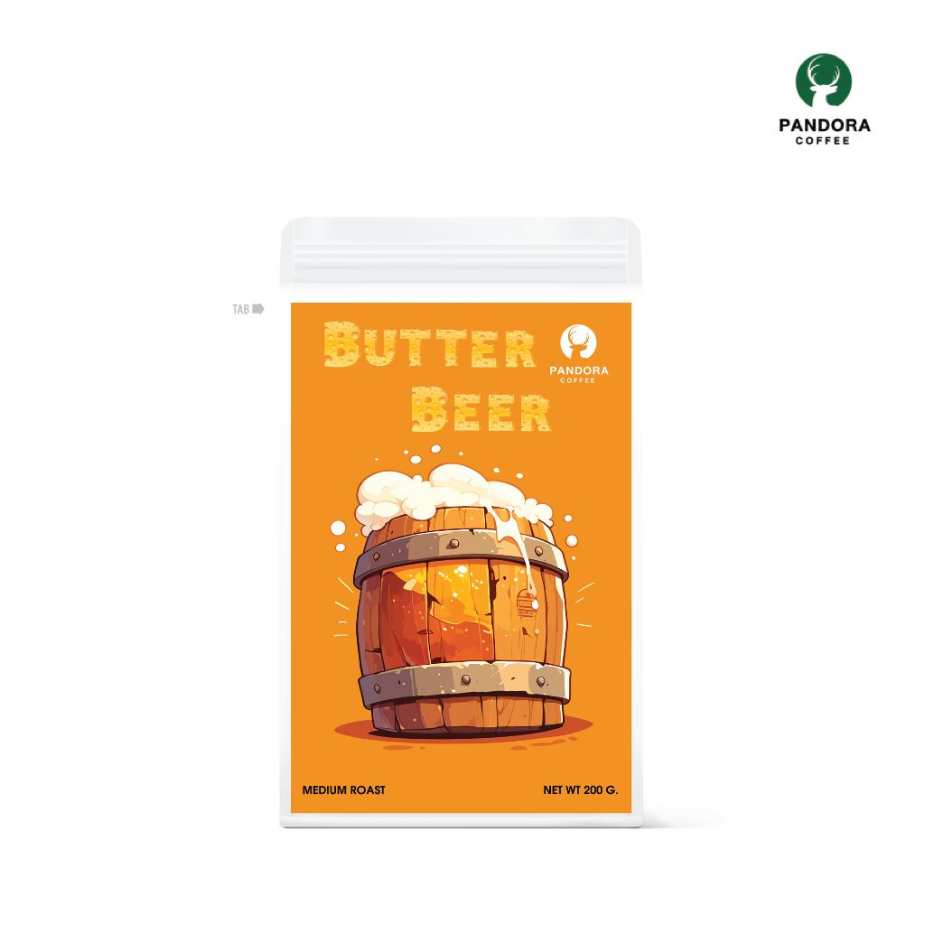 Pandora Coffee เมล็ดกาแฟ Butter Beer คั่วกลาง Medium Roast ขนาด 200 ...