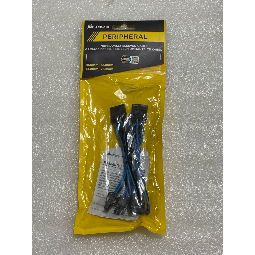 สาย PSU Corsair peripheral ( 4pin molex )สีน้ำเงิน สายอัพเกรดสายถักแท้ ...