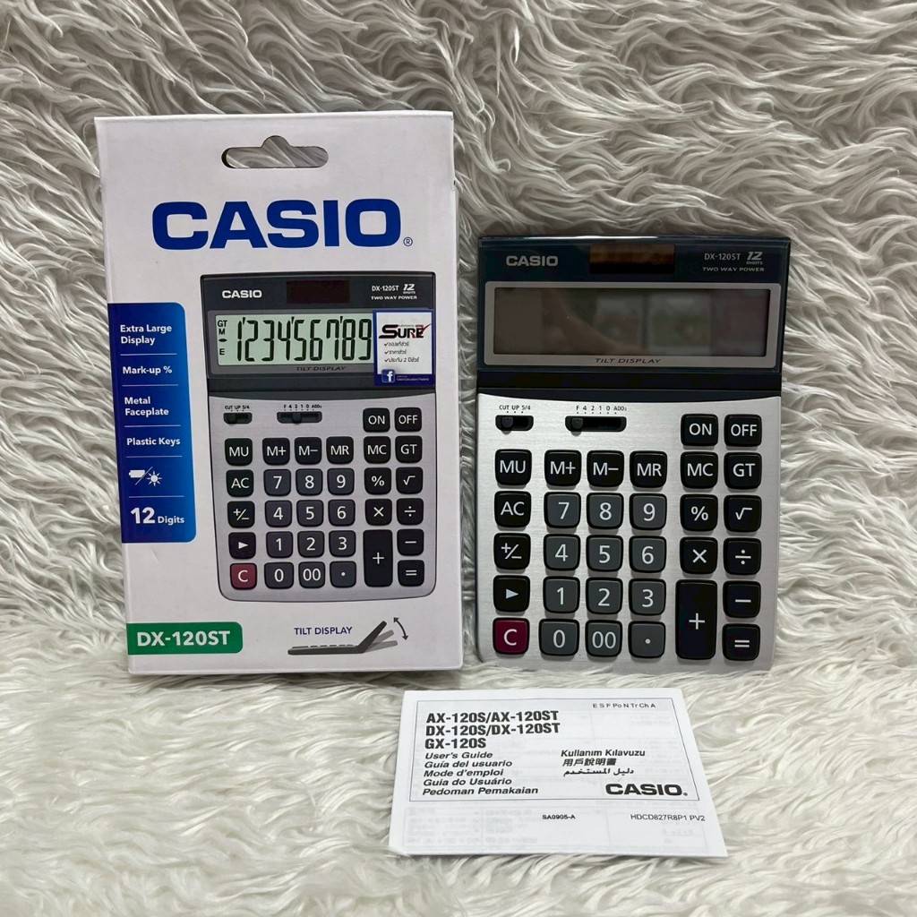 Casio Calculator เครื่องคิดเลข คาสิโอ รุ่น DX-120ST แบบปรับหน้าจอได้ 12 ...