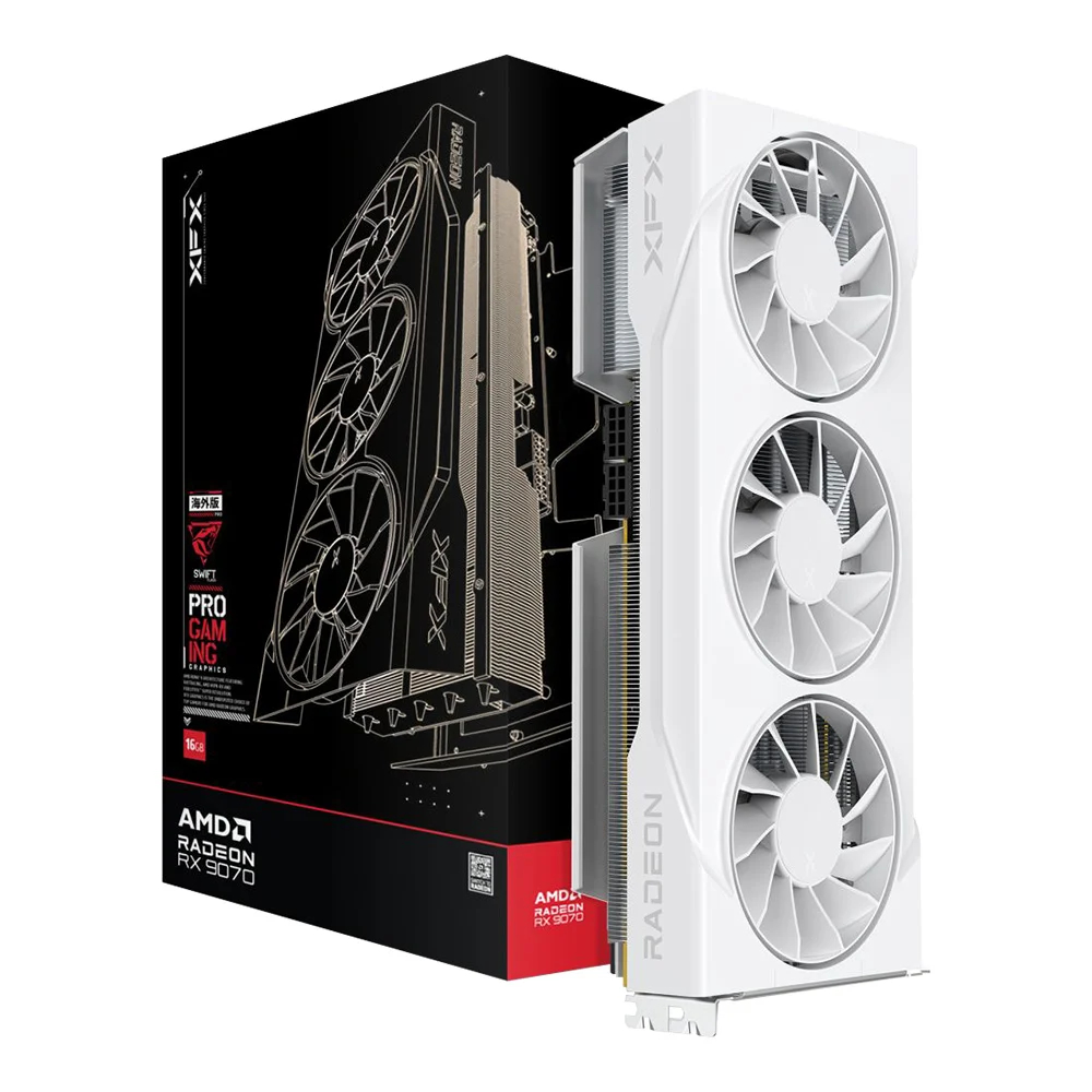 XFX SWIFT AMD RADEON RX 9070 OC WHITE TRIPLE GAMING EDITION 16GB GDDR6 ...
