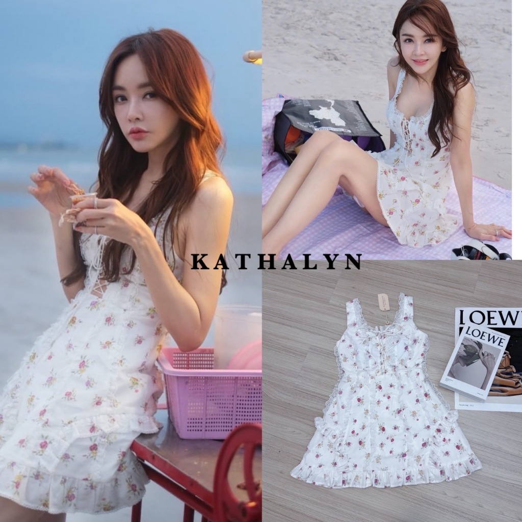 KATHALYN เดรสกระโปรงสายตะเกียบ(*รบกวนเช็คสต๊อกก่อนกดสั่งซื้อ) | Shopee Thailand