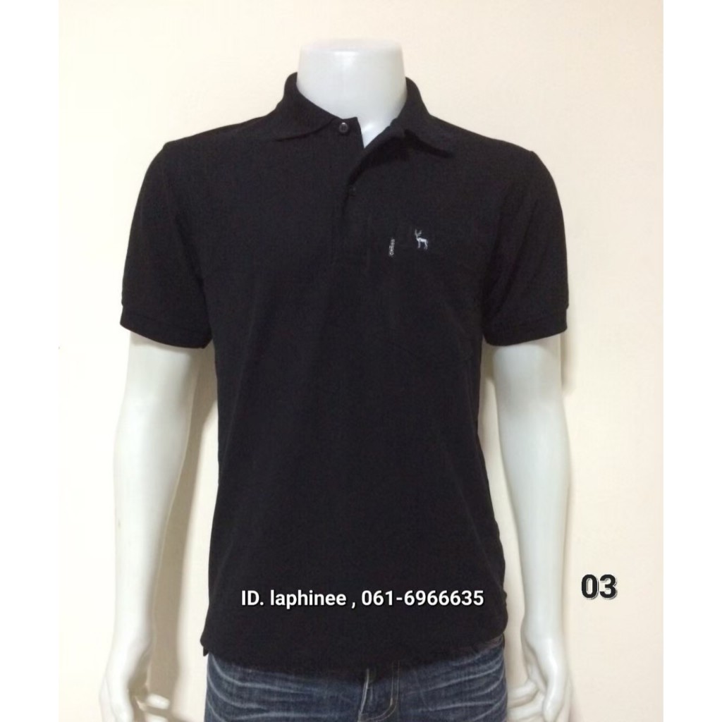 เสื้อโปโล (สีดำ 03) แบรนด์ GEEKO (ตรากวาง) ของแท้ 100% GEEKO x LAPHINEE ชายและหญิง | Shopee Thailand