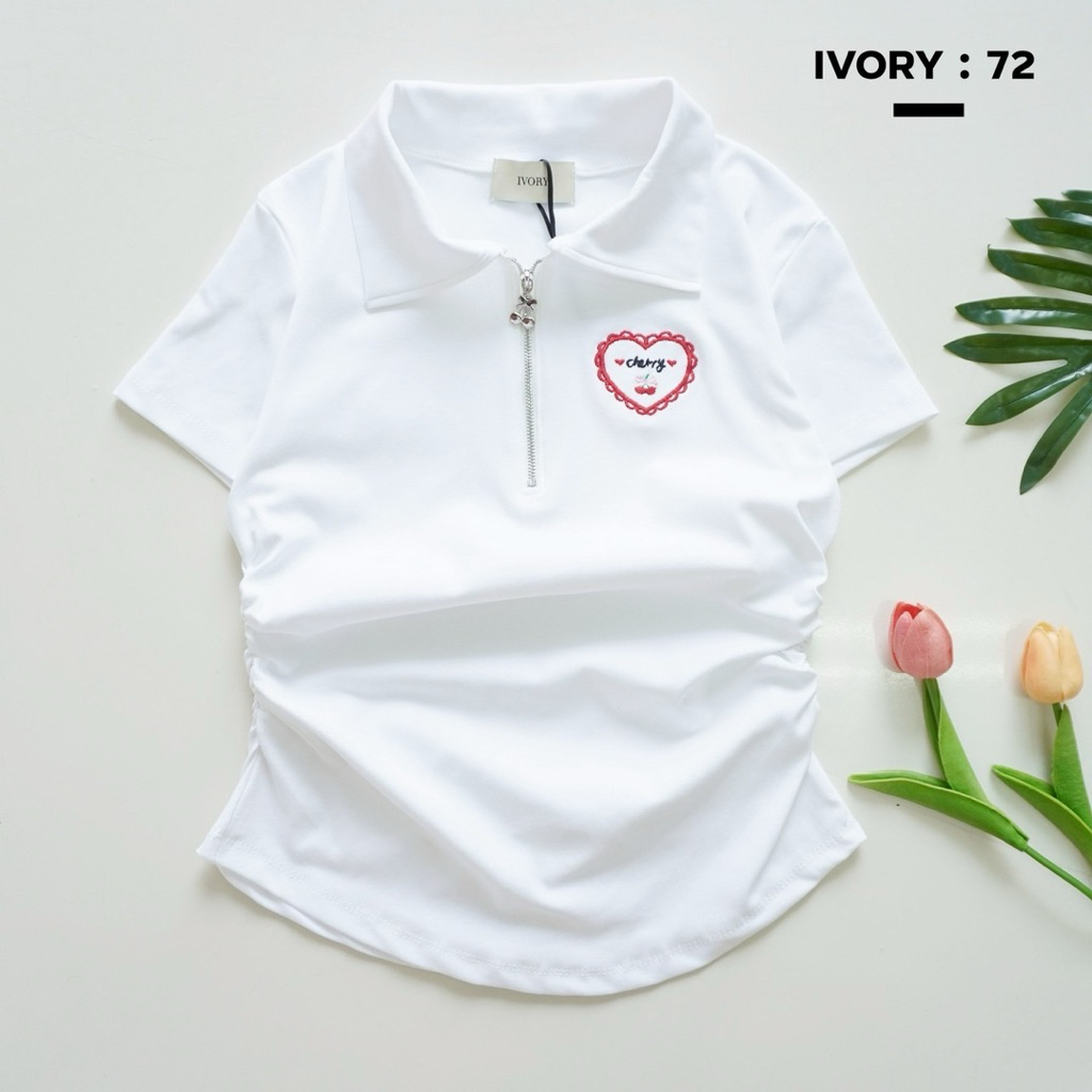 VV113- VV31-IVORY เสื้อยืด ผ้ายูนิ่งโคล่ เนื้อนุ่มใส่สบาย | Shopee Thailand