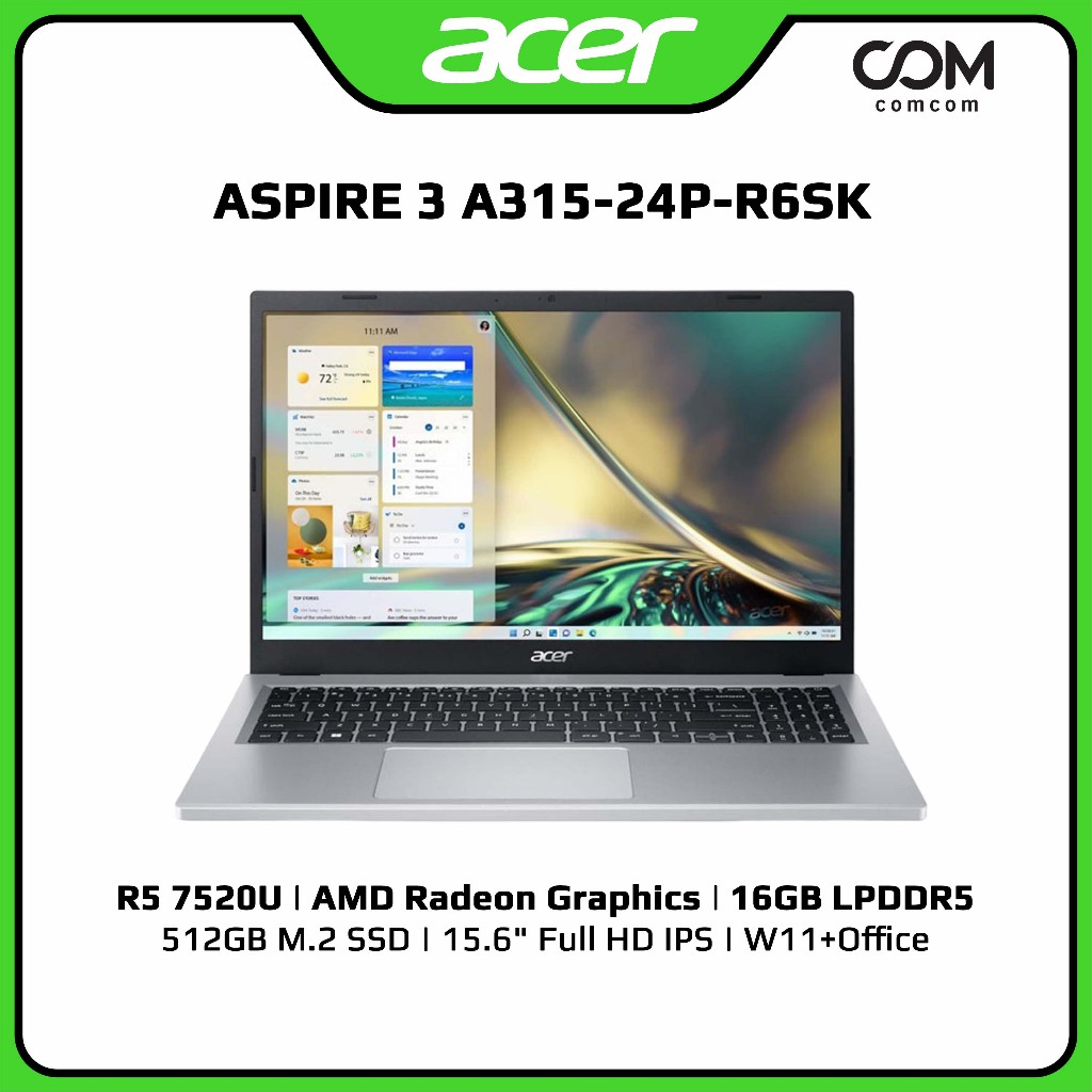 NOTEBOOK (โน้ตบุ๊ค) ACER ASPIRE 3 A315-24P-R6SK BY COMCOM (2Y) | Shopee ...