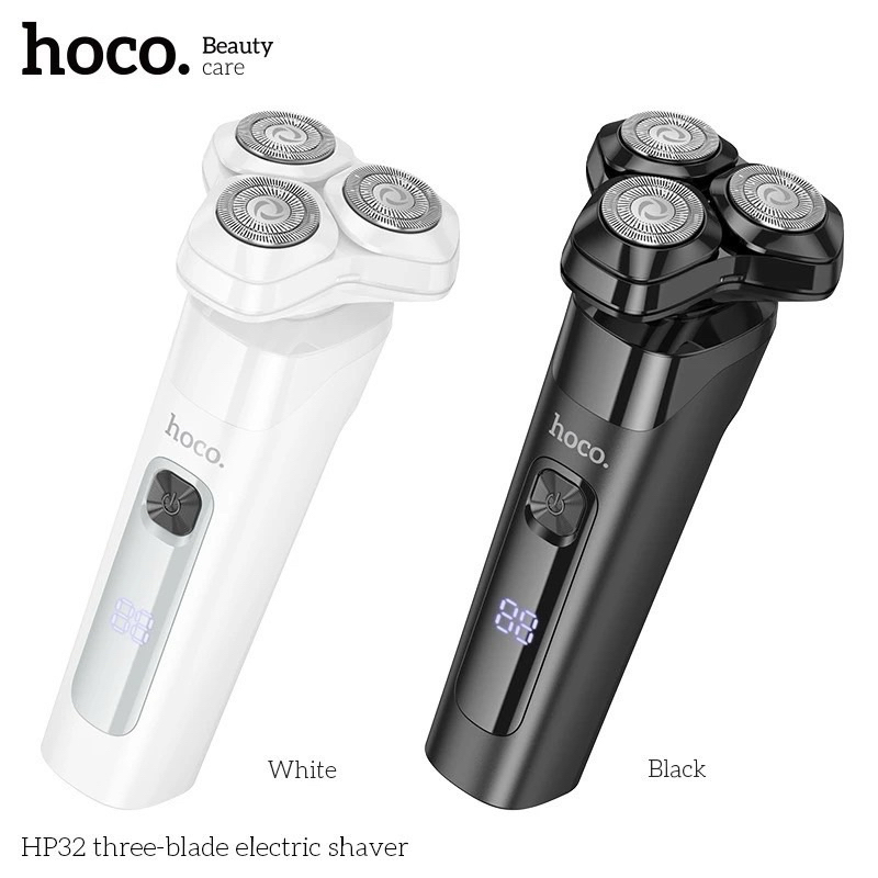 HOCO HP32 เครื่องโกนหนวดไฟฟ้า ใบมีดโกน 3 มิติ แบต 60 นาที จอ LED ใช้ได้ ...
