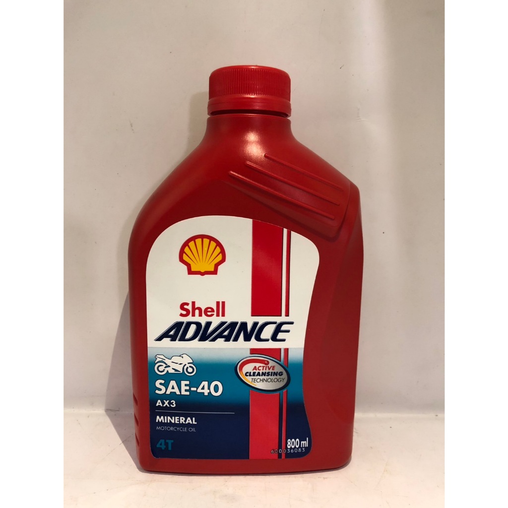 น้ำมันเครื่องมอไซค์ Shell Advance 4T AX3 # 40 0.8 L เชลล์ แอ๊ดว้านซ์ 4T ...