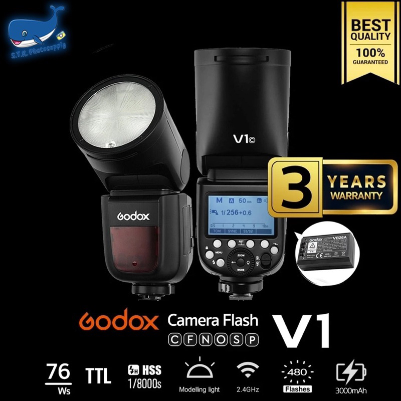 V1 Godox Flash Auto TTL Series with Battery แฟลชโกดอกพร้อมแบตเตอรี่ ...