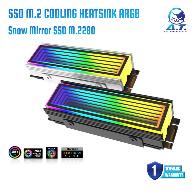 M2 Radiator PC ARGB M.2 2280 SSD Nvme Heatsink Snow Mirror แผ่นระบาย ...
