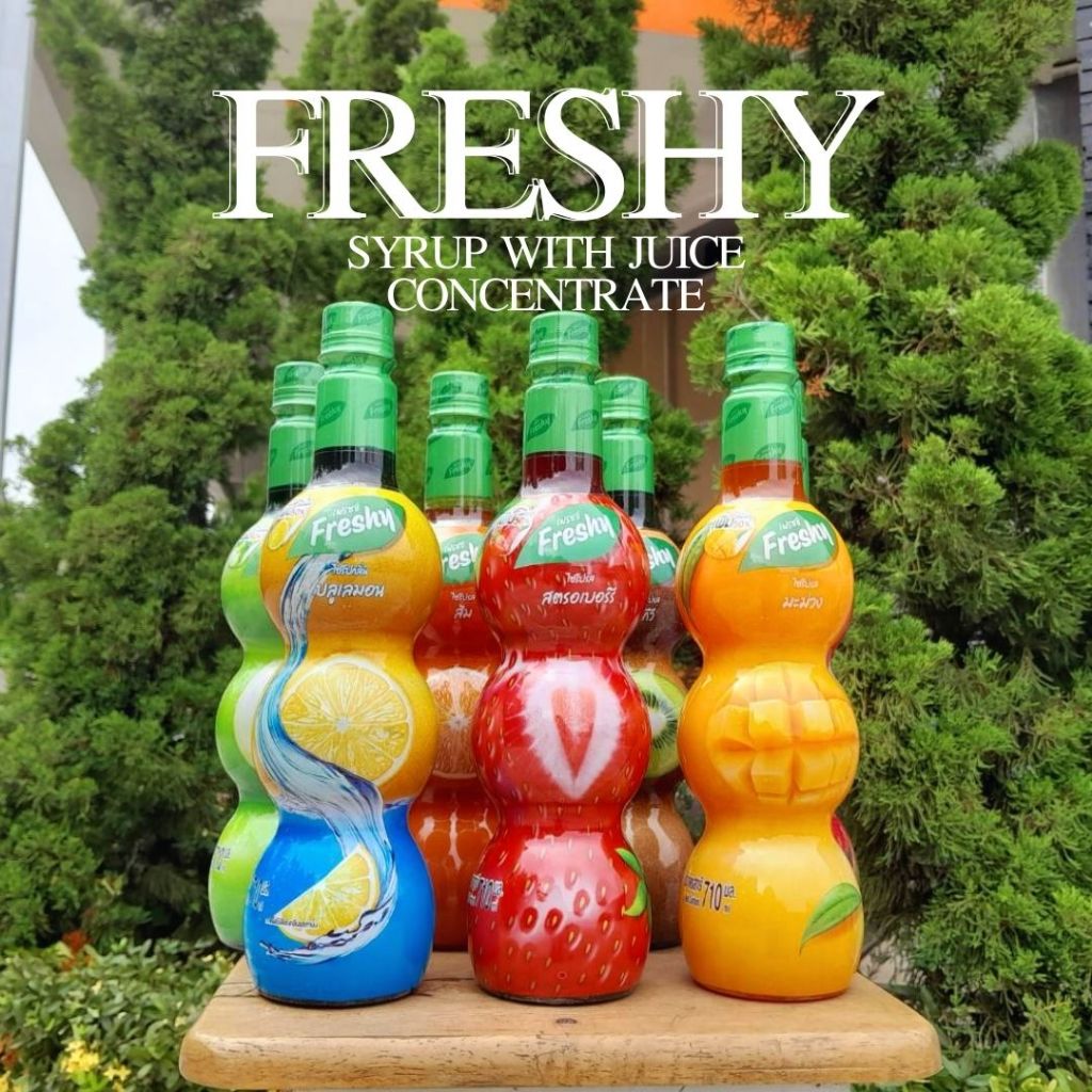 Freshy Syrups เฟรชชี่ ไซรัป ผสมน้ำและเนื้อผลไม้ 710 มล. | Shopee Thailand