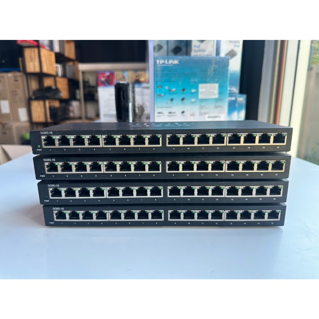 สวิตซ์ SWITCH Cisco SG95-16 Unmanaged Rackmount Gigabit +Adapter สินค้า ...