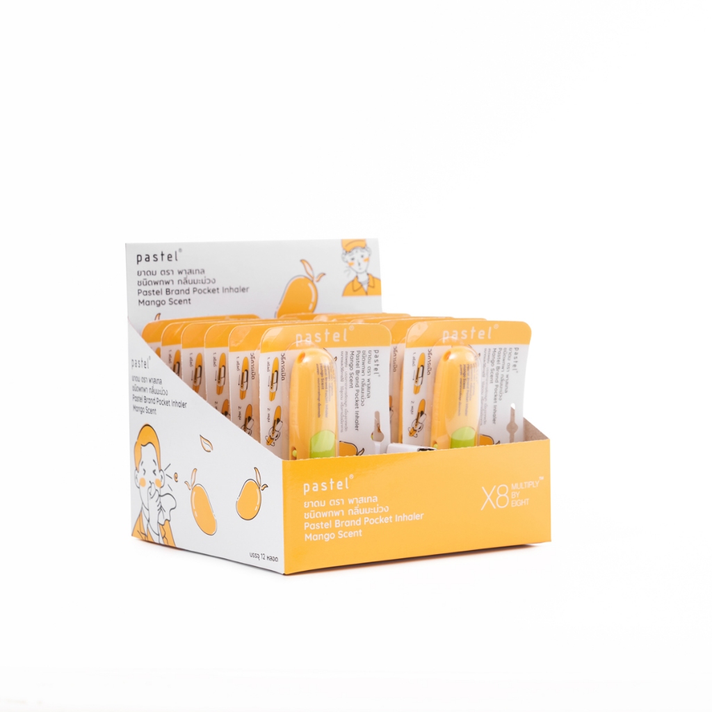 PASTEL POCKET INHALER MANGO SCENT BOX (แบบกล่อง 12 ชิ้น) | Shopee Thailand