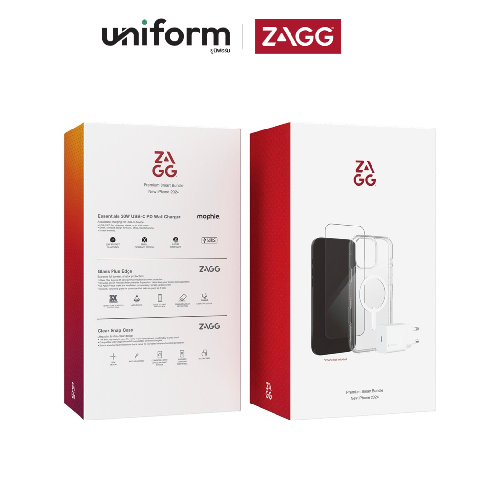 เคสและฟิล์ม ZAGG Bundle Set for iP 16 / 16 Plus / 16 Pro / 16 Pro Max ...