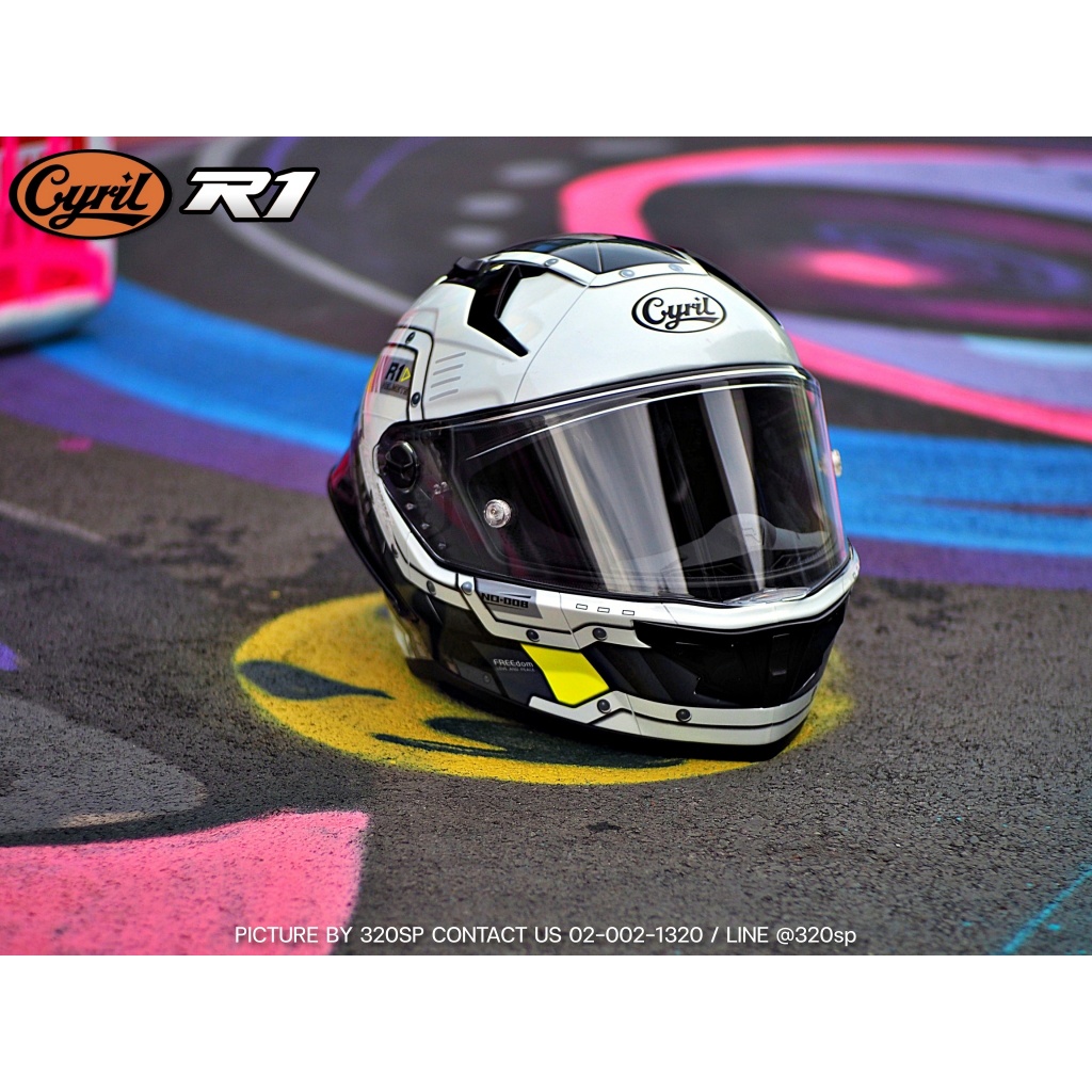 แถมฟรี!! ชิลด์ Smoke 1 ชิ้น สปอยเลอร์ช่องลมหน้า!! หมวกกันน็อค CYRIL R1 ...