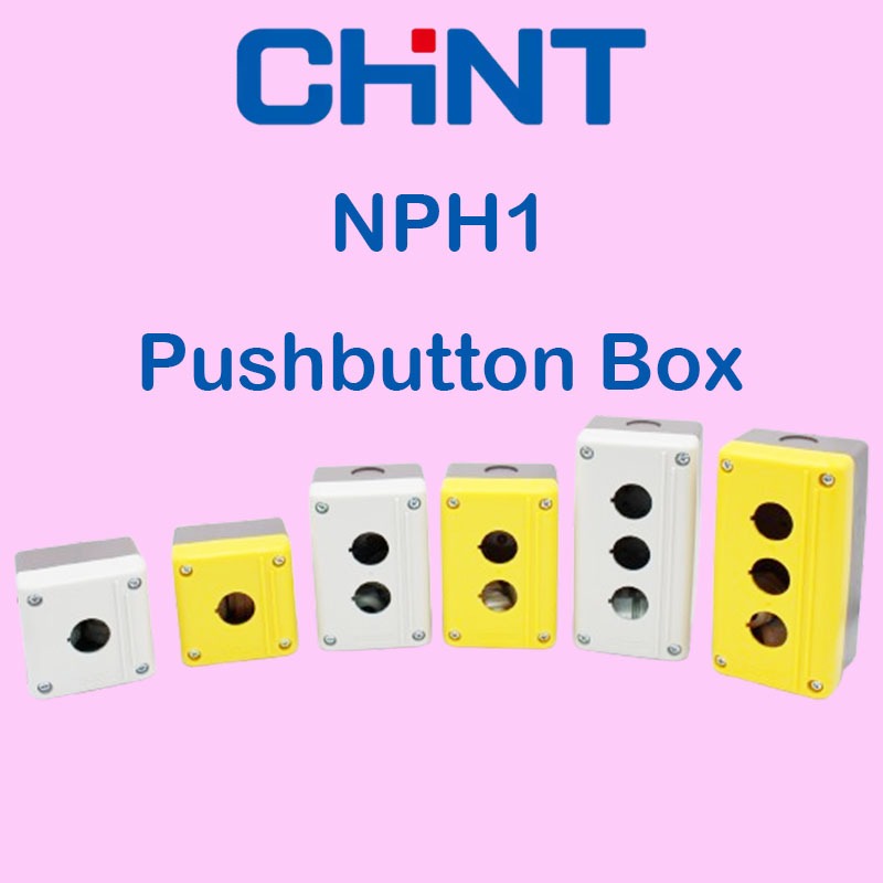 NPH1 กล่องกันน้ำ กล่องใส่สวิทช์ปุ่มกด Pushbutton Box สีเทา สีเหลือง 1ช่อง 2ช่อง 3ช่อง รู22mm ...
