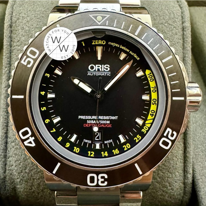 Oris Aquis Depth Gauge Steel BOX SET 01 733 7675 4154 | Shopee Thailand