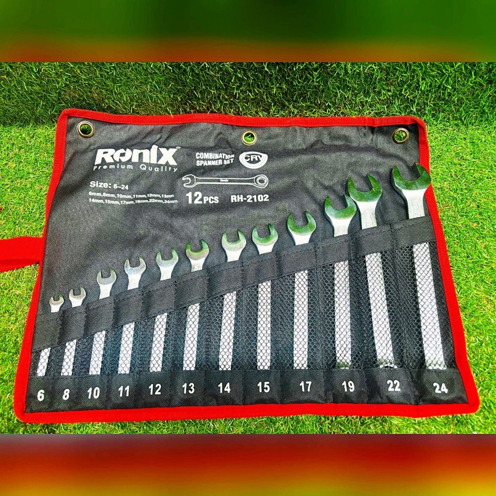 RONIX ชุดประแจแหวนปากตาย 12 ชิ้น รุ่น RH-2102 พร้อมกระเป๋าผ้า ประแจแหวน ...