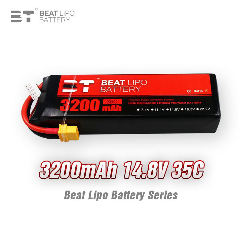 แบต BT lipo 4s 14.8V 3200mAh 35C (XT60)แข็ง ทน มีอลูแนบ (ขนาดเดียวกับ 3300) | Shopee Thailand