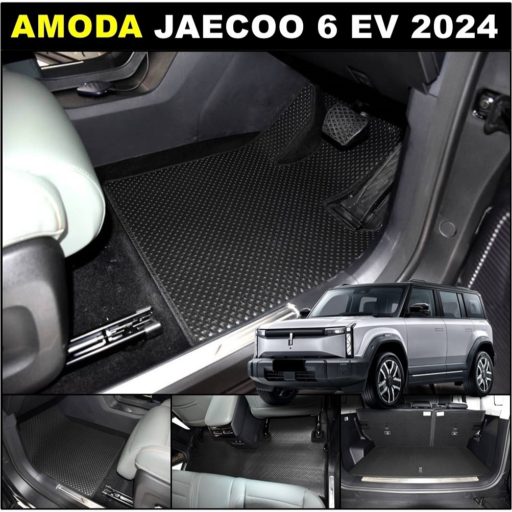 พรมปูพื้นรถยนต์ AMODA JAECOO J6 EV 2024 พรมกระดุม โอโมดา เจคู เจ6 สีดำ ...