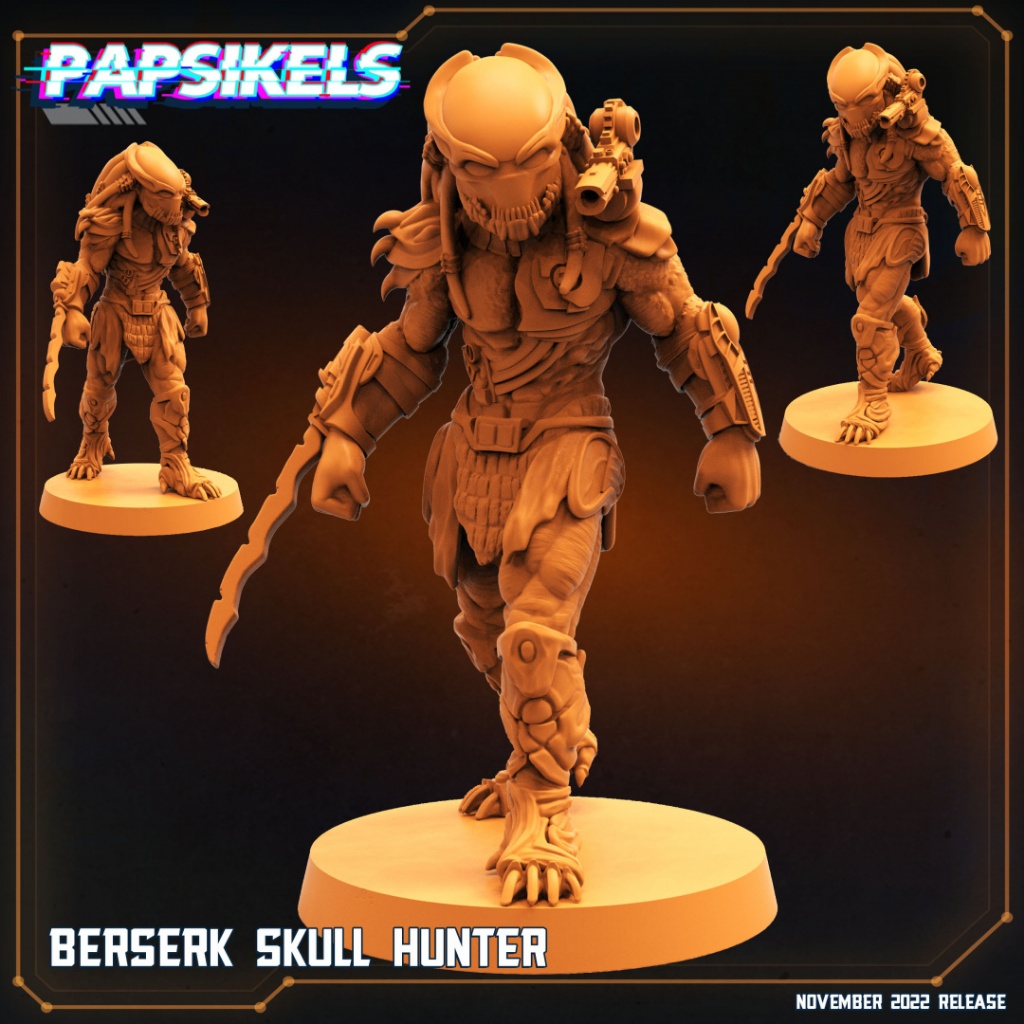 Berserk Skull Hunter - Skull Hunters - Humanoid Yautja / 32mm scale 3D ...