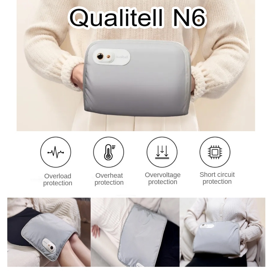 ถุงน้ำร้อนไฟฟ้า Qualitell N6 Graphene heating waterless hand warmer bag Digital Display ...