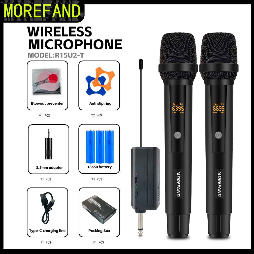 R15U2-T MIC ไมค์ไร้สายไมโครโฟนลอยน้ำไมโครโฟนมือถือใช้เครื่องดนตรีร้อง ...