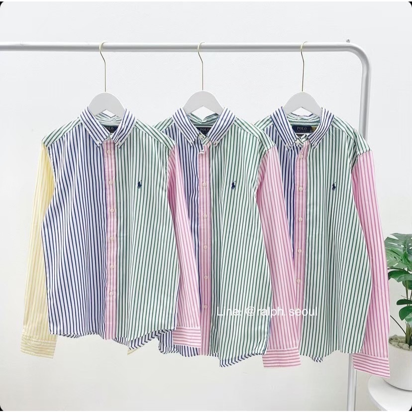 Ralph Lauren Stripe Poplin Fun Shite (Boy Size) | Shopee Thailand