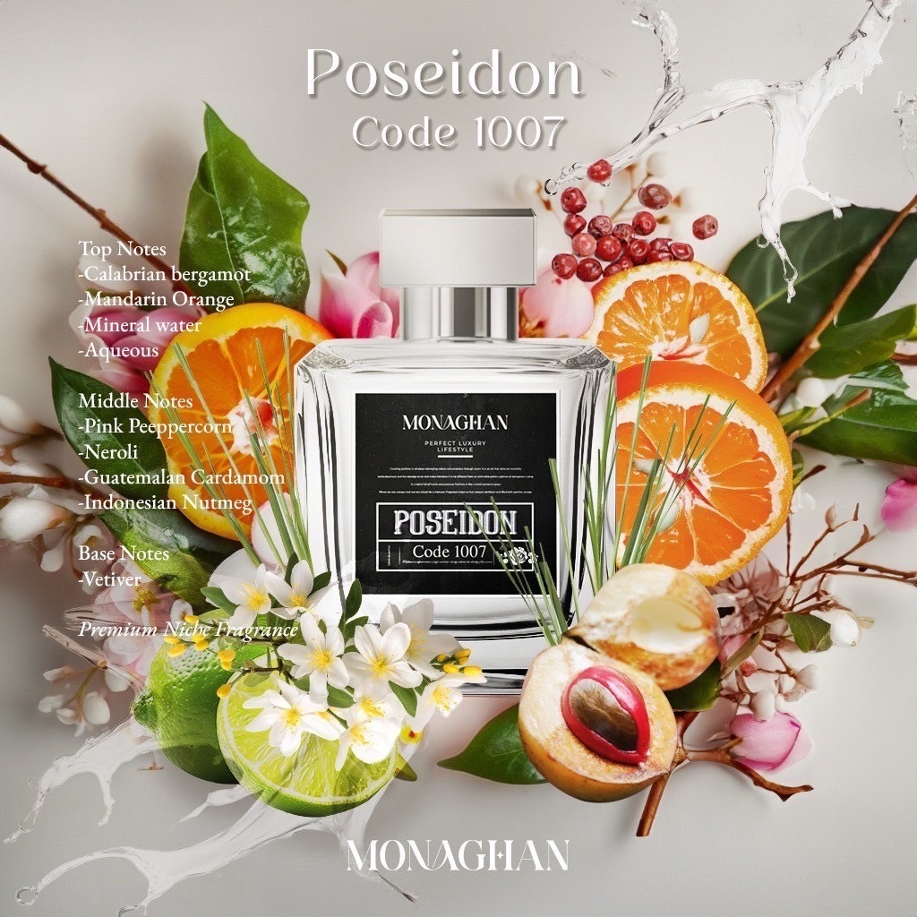 Poseidon Code 1007 Monaghan Perfume น้ำหอมผู้ชาย กลิ่นสะอาดสดชื่น กลิ่นน้ำทะเล โมนาฮันน้ำหอมนิช ...