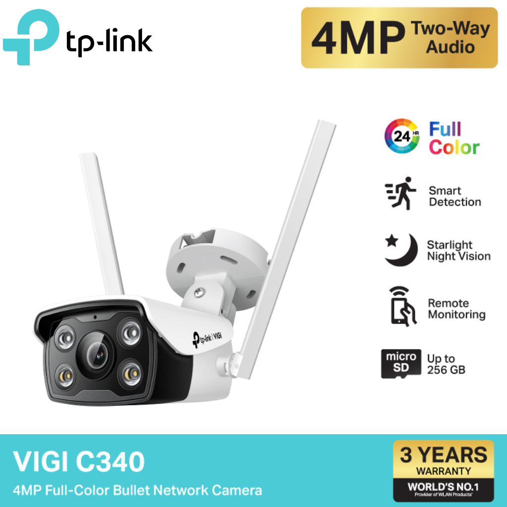 TP-Link VIGI C340-W กล้องวงจรปิด Wi-Fi VIGI 4MP Outdoor Full-Color ...