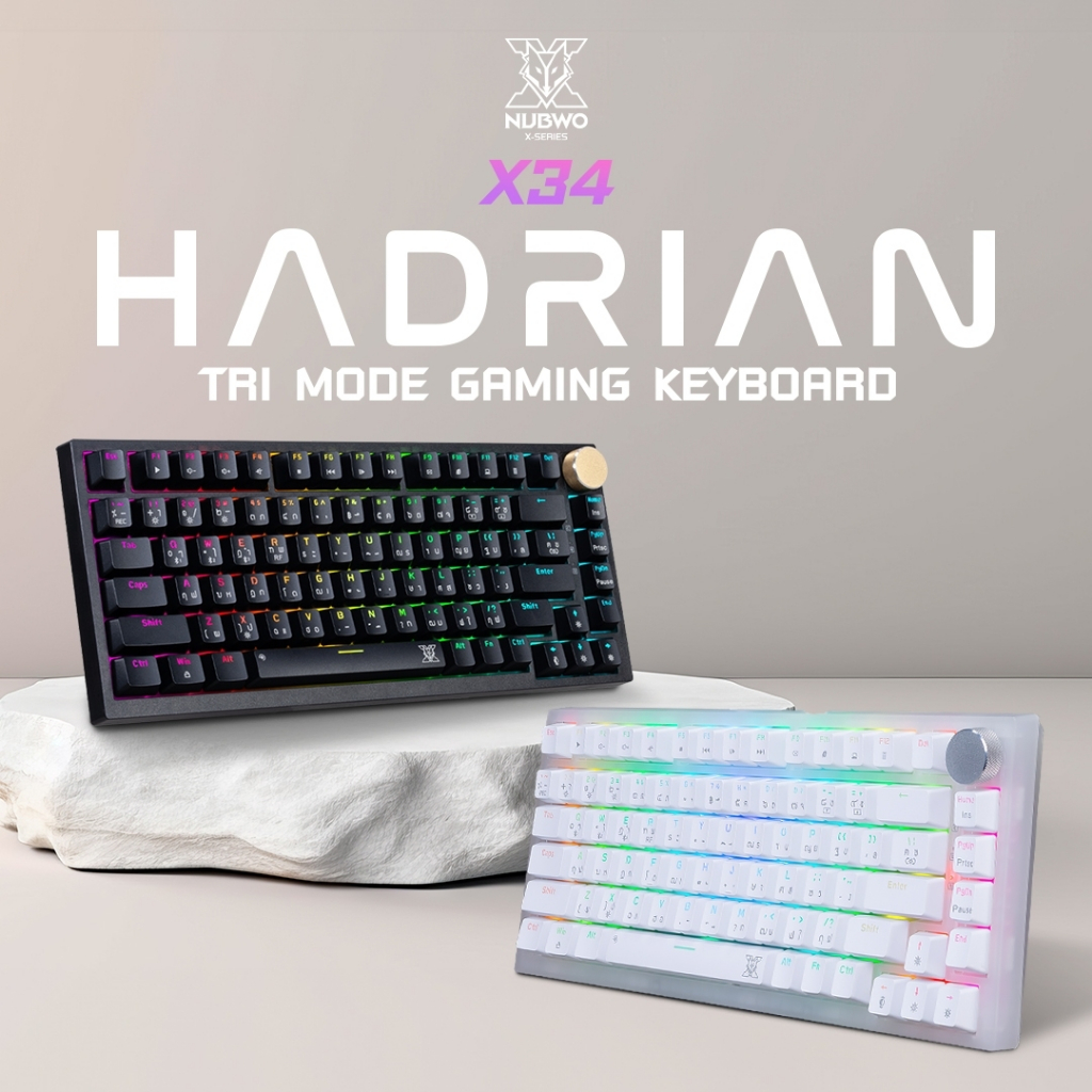 [รับประกัน 2 ปี] Nubwo คีย์บอร์ดเกมมิ่ง X34 Mechanical Gaming Full RGB ...