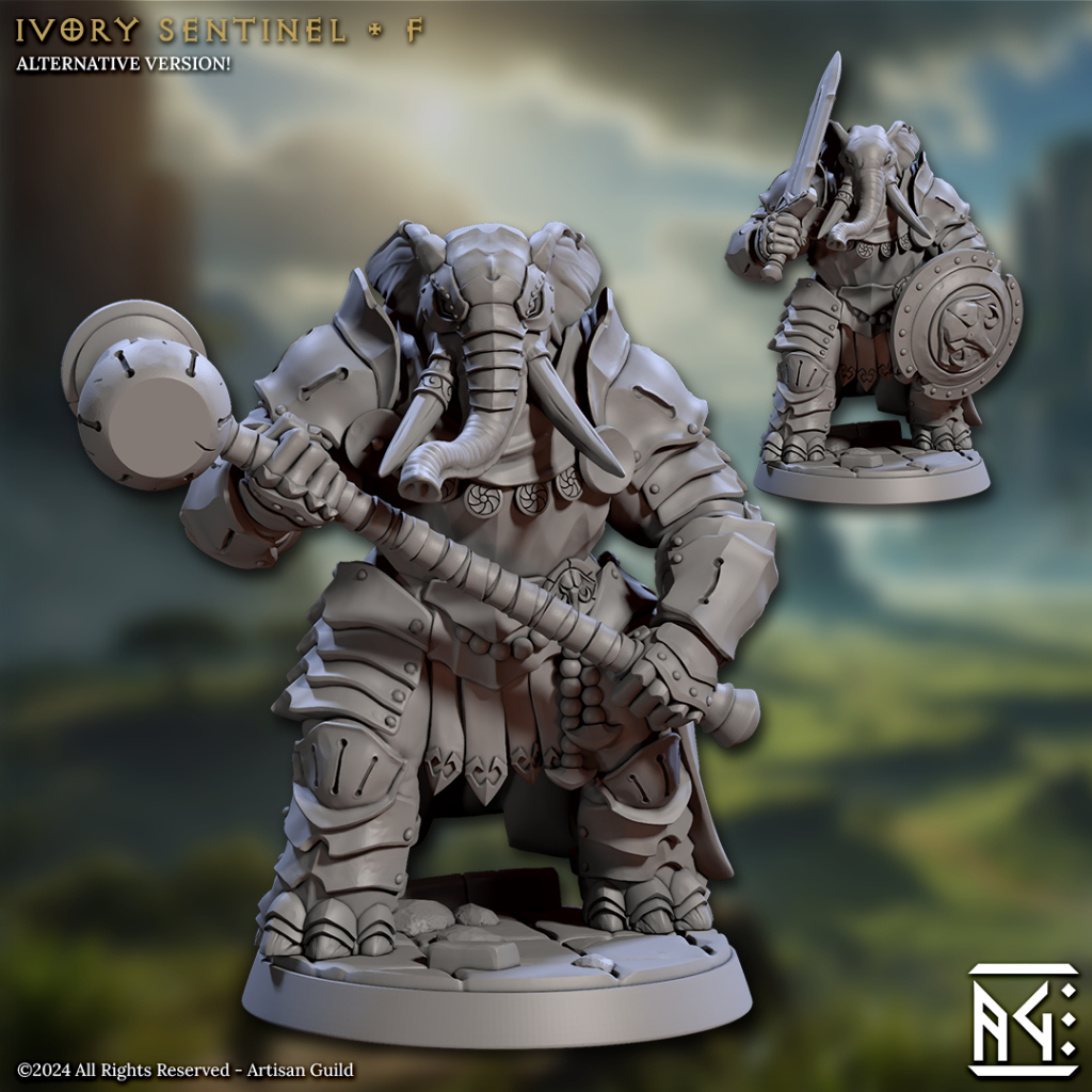 Ivory Sentinel F - Elephorim Ivory Sentinels - Humanoid Loxodon / 32mm ...