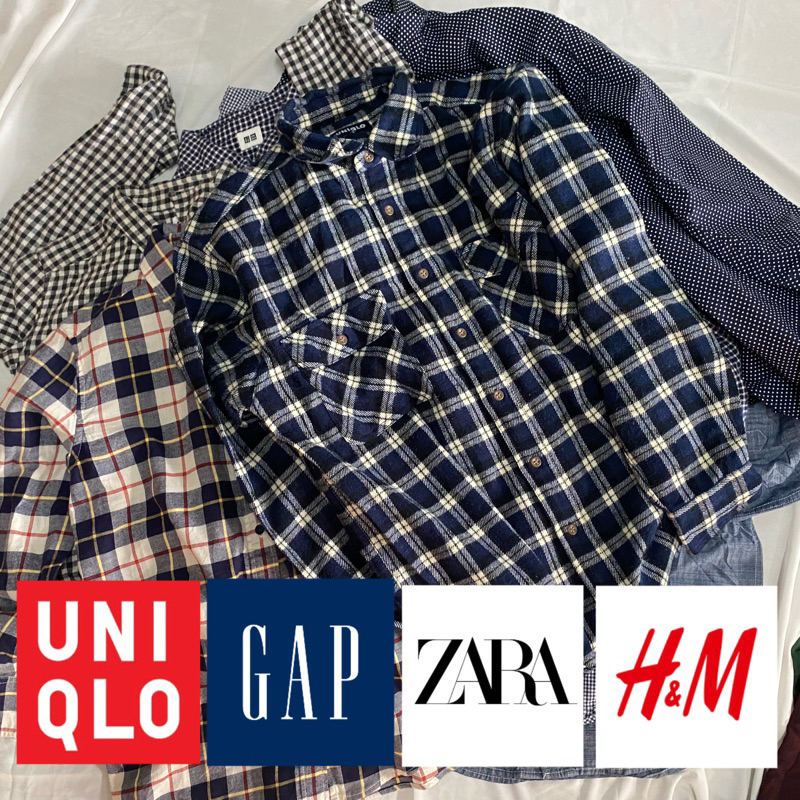 เสื้อเชิ้ตแบรนด์ Uniqlo / GAP / Zara / H&M มือสองสภาพดี | Shopee Thailand
