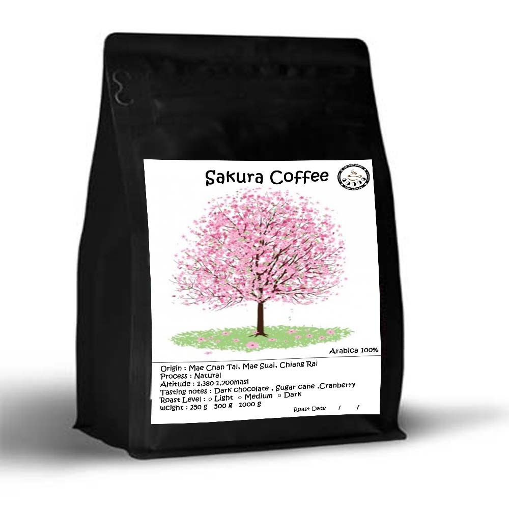 Sakura Coffee เมล็ดกาแฟคั่้วจากแม่จันใต้ เชียงราย มีคั่ว3ระดับ อ่อน ...