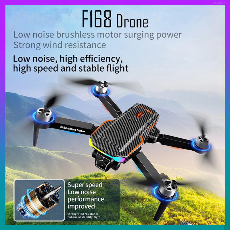 F168 โดรน มอเตอร์ไร้แปรงถ่าน กล้อง 8K เซนเซอร์เพื่อหลีกเลี่ยงสิ่งกีด ...