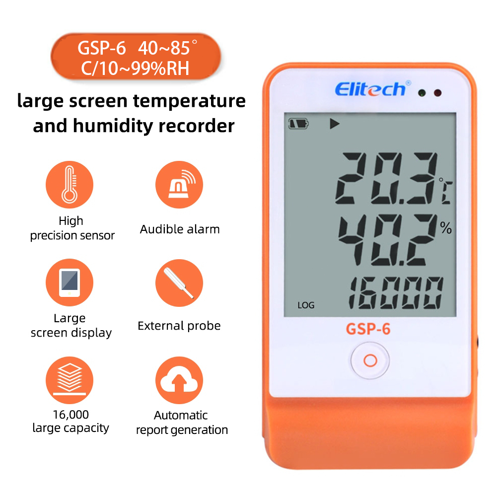 เครื่องบันทึกอุณหภูมิและความชื้น USB GSP-6 เซ็นเซอร์บันทึกอุณหภูมิหน้าจอ LCD | Shopee Thailand