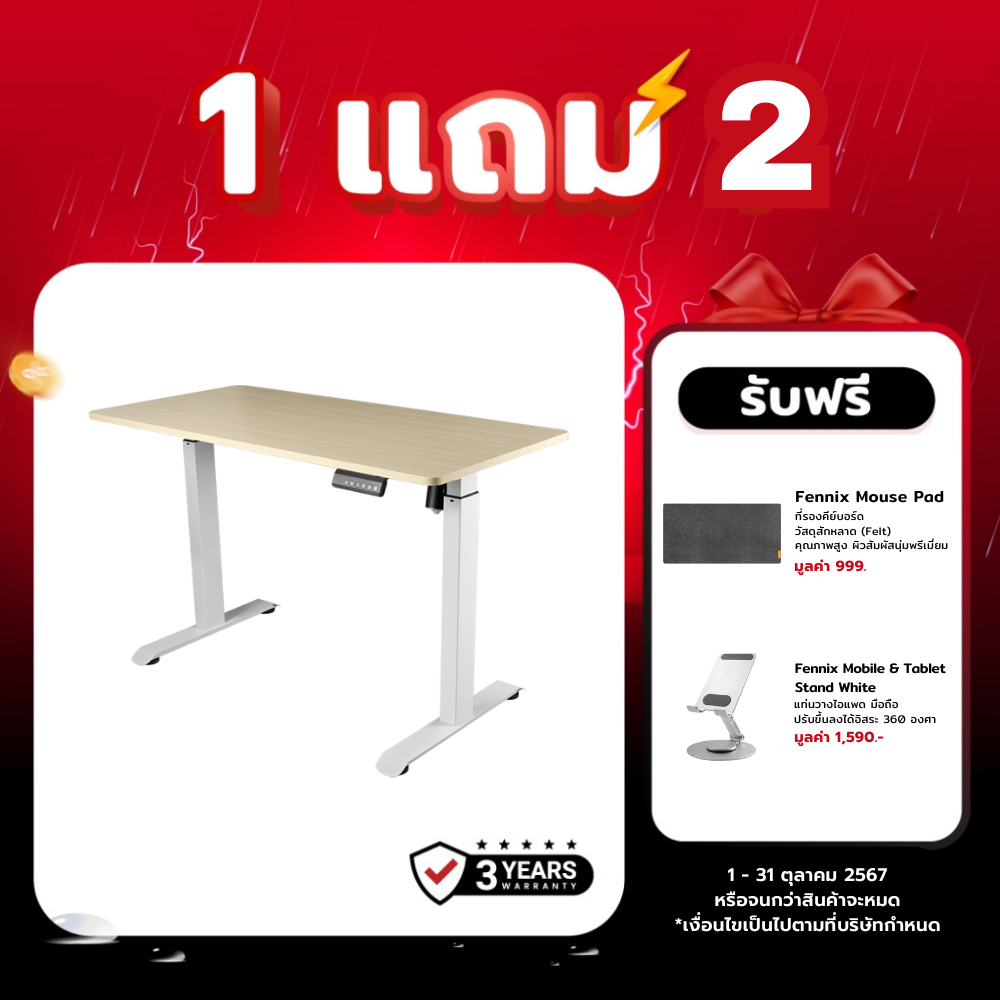 [เหลือ 4,970 ทักแชท] Fennix Ergonomic Desk โต๊ะปรับระดับอัตโนมัติด้วย ...