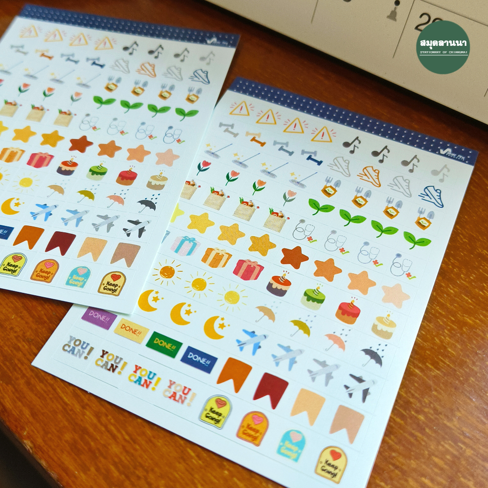 ปฏิทินตั้งโต๊ะ/calendar 2568/2025 ขนาด A5 14 เดือน+สติกเกอร์ Silver ...