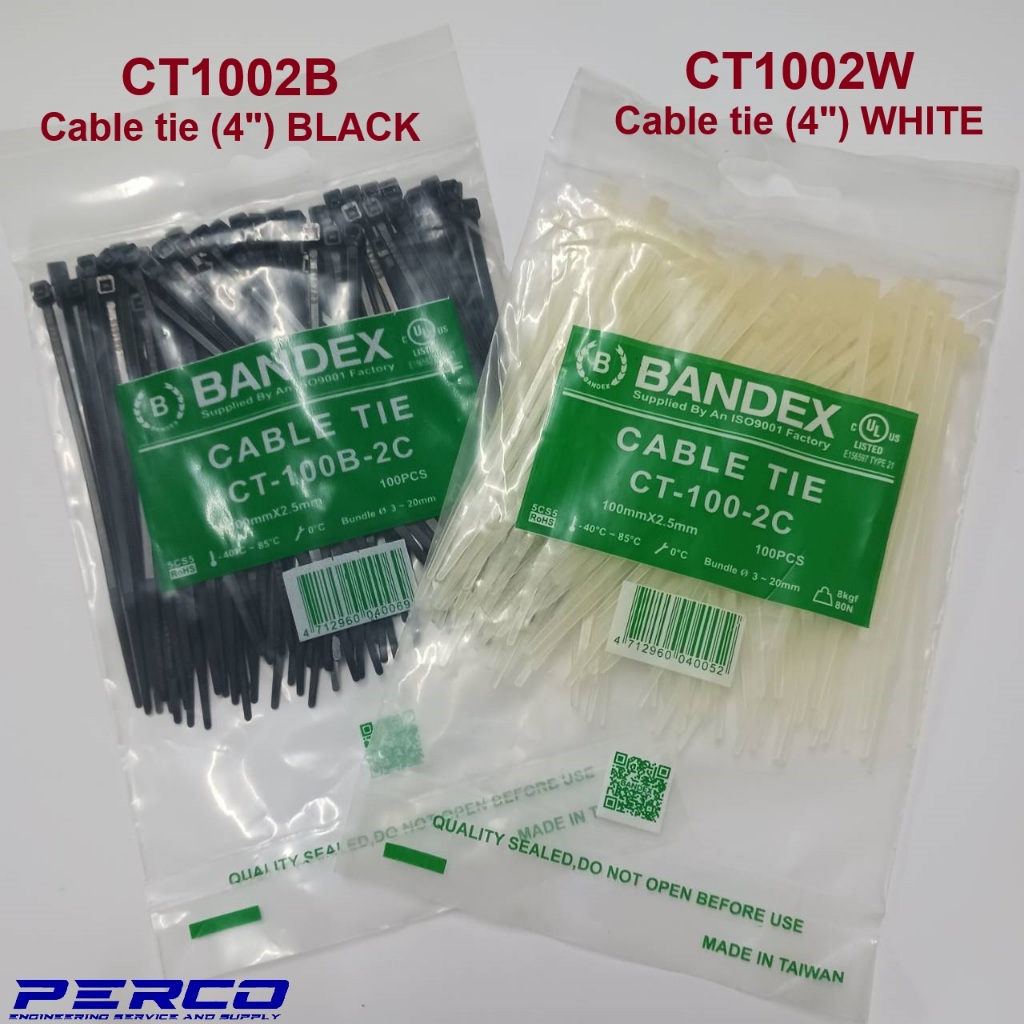 เคเบิ้ลไทร์ Bandex สีขาว CT-100-2C , สีดำ CT-100B-2C Cable Tie ขนาด 4 ...