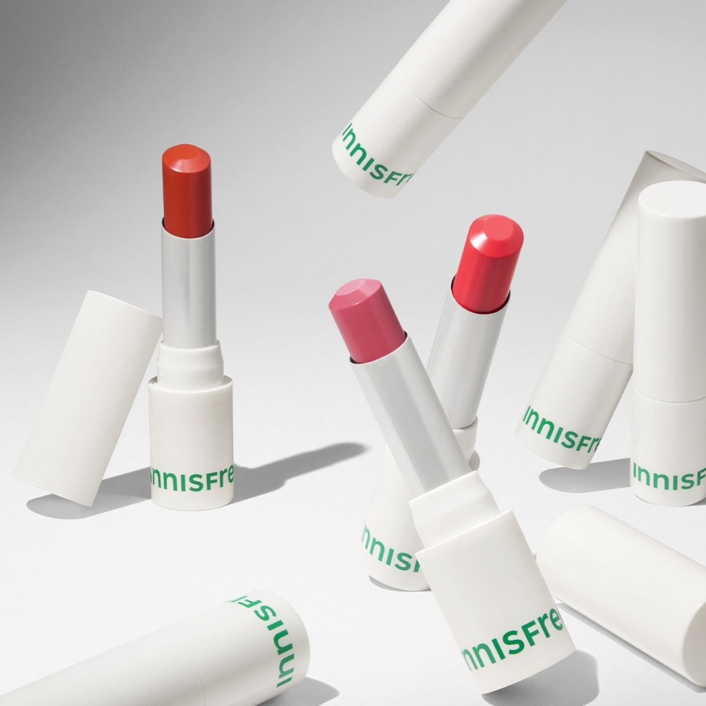 หมดปี 2027 ฉลากไทย)Innisfree Dewy Glowy Lipstick Dew pink/ Tangerine ...