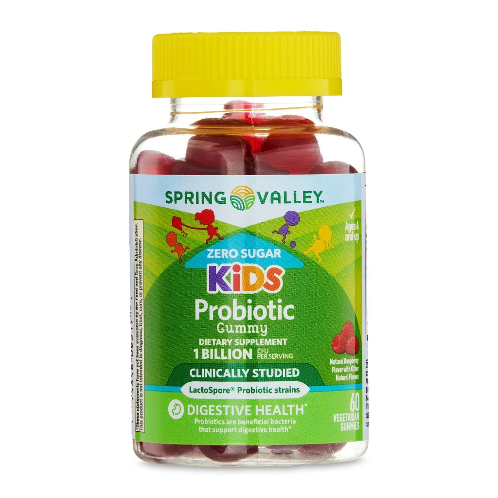 Spring Valley Zero Sugar Kid's 1 Billion CFU Probiotic Gummy, 60 ...