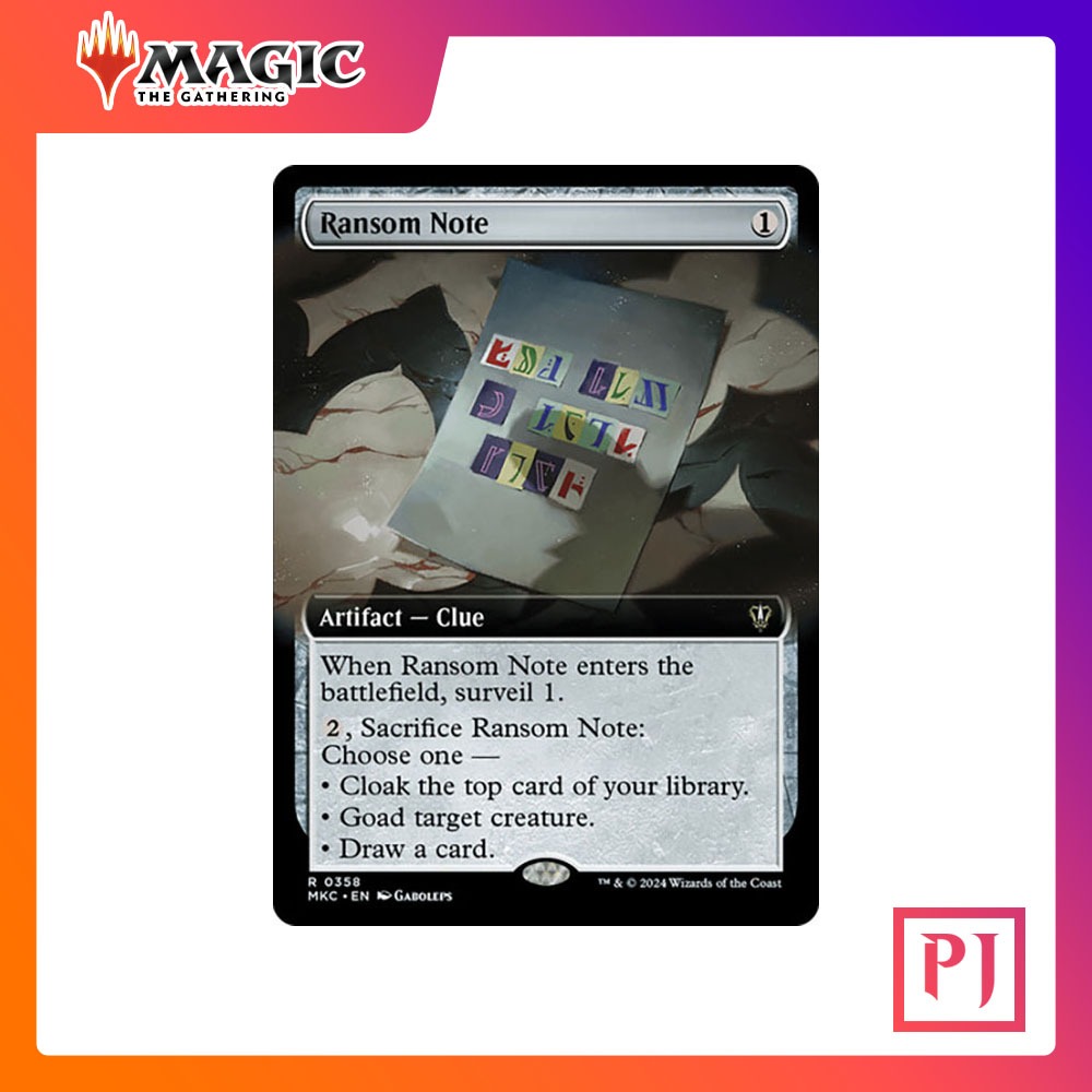 [MTG] Ransom Note (#358) (Extended Art) [MKC] [ARTIFACT] [RARE] [NORMAL] [ENG] (การ์ดเมจิค ...
