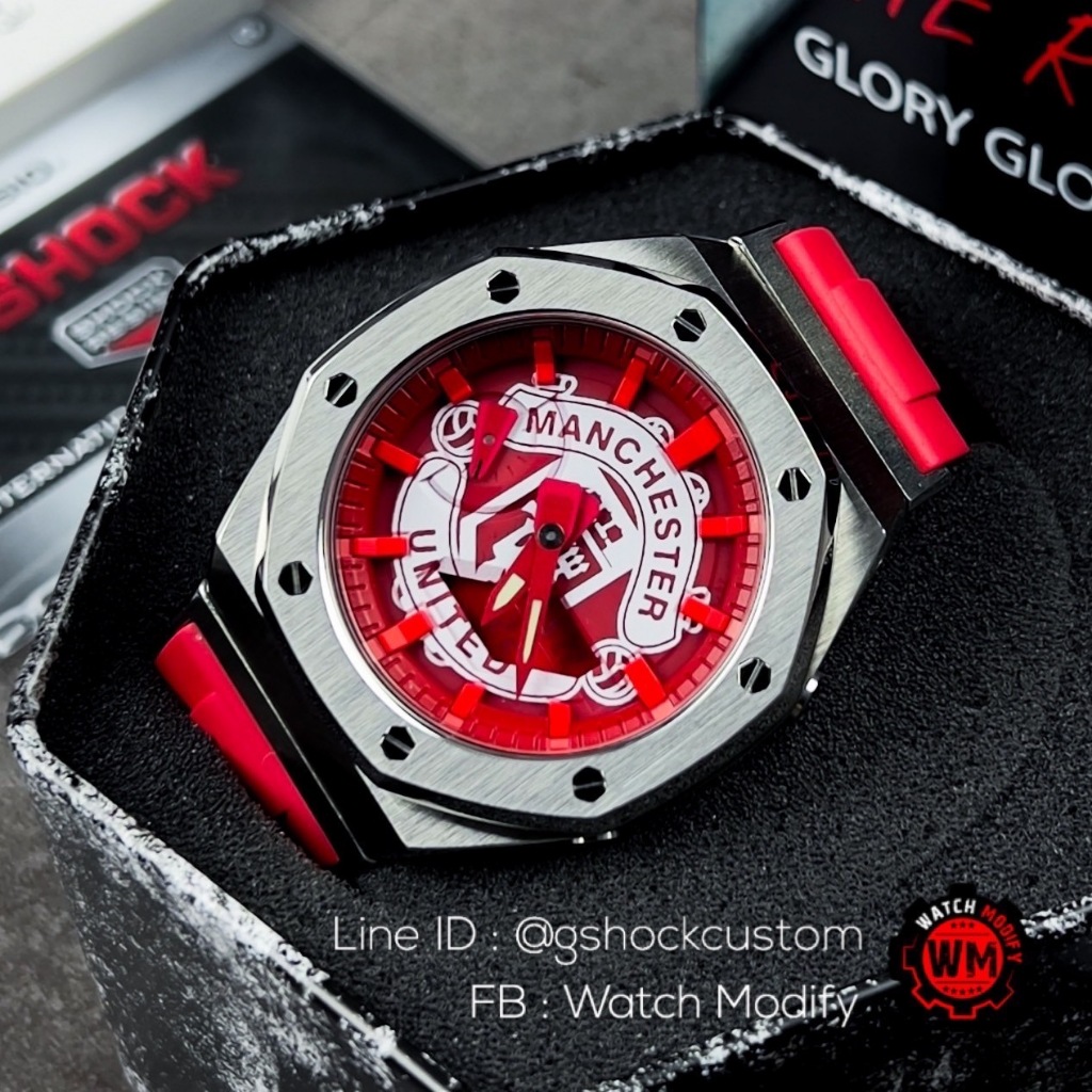 G-SHOCK Ga-2100 Customized Manchester United AP Style Metal Face Red ...