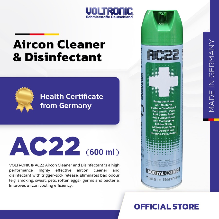 VOLTRONIC AC22 600ML น้ำยาทำความสะอาดและฆ่าเชื้อเครื่องปรับอากาศ ใน ...