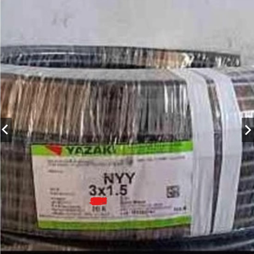 สายไฟ ตัดแบ่ง 50 เมตร NYY 3 x 1.5 sq.mm. ยาซากิ YAZAKI | Shopee Thailand