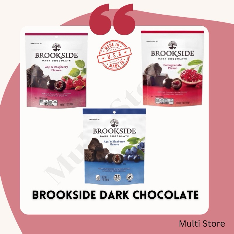 Brookside Dark Chocolate ~ บรูกไซด์ ดาร์กช็อกโกแลต ขนาด 198g | Shopee ...