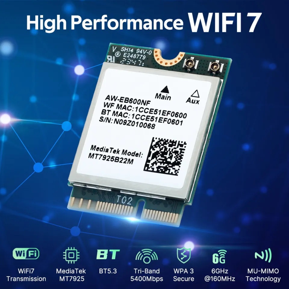 การ์ด WIFI 7 Mediatek MT7925 Tri-band & BT 5.3 | Shopee Thailand