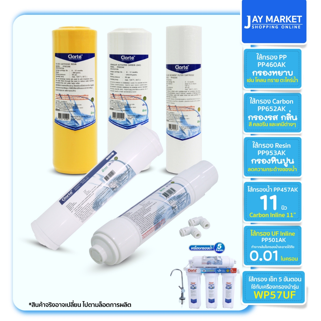 Jaymarket ชุดเซตไส้กรอง 5 ขั้นตอน ใช้กับรุ่น WP57UF | Shopee Thailand