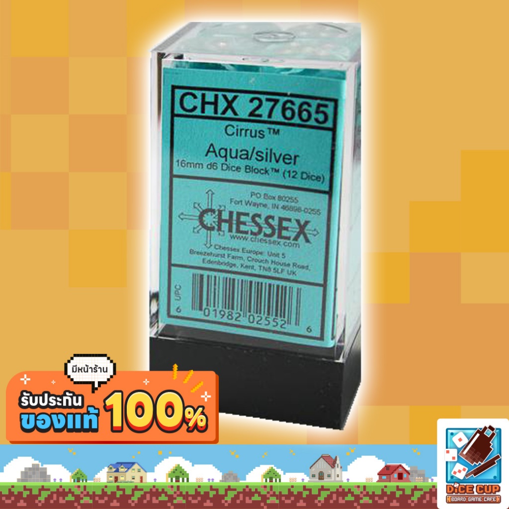 [ของแท้] ลูกเต๋า Chessex Dice Cirrus 16mm d6(12 Dice) สำหรับเกมกระดาน ...