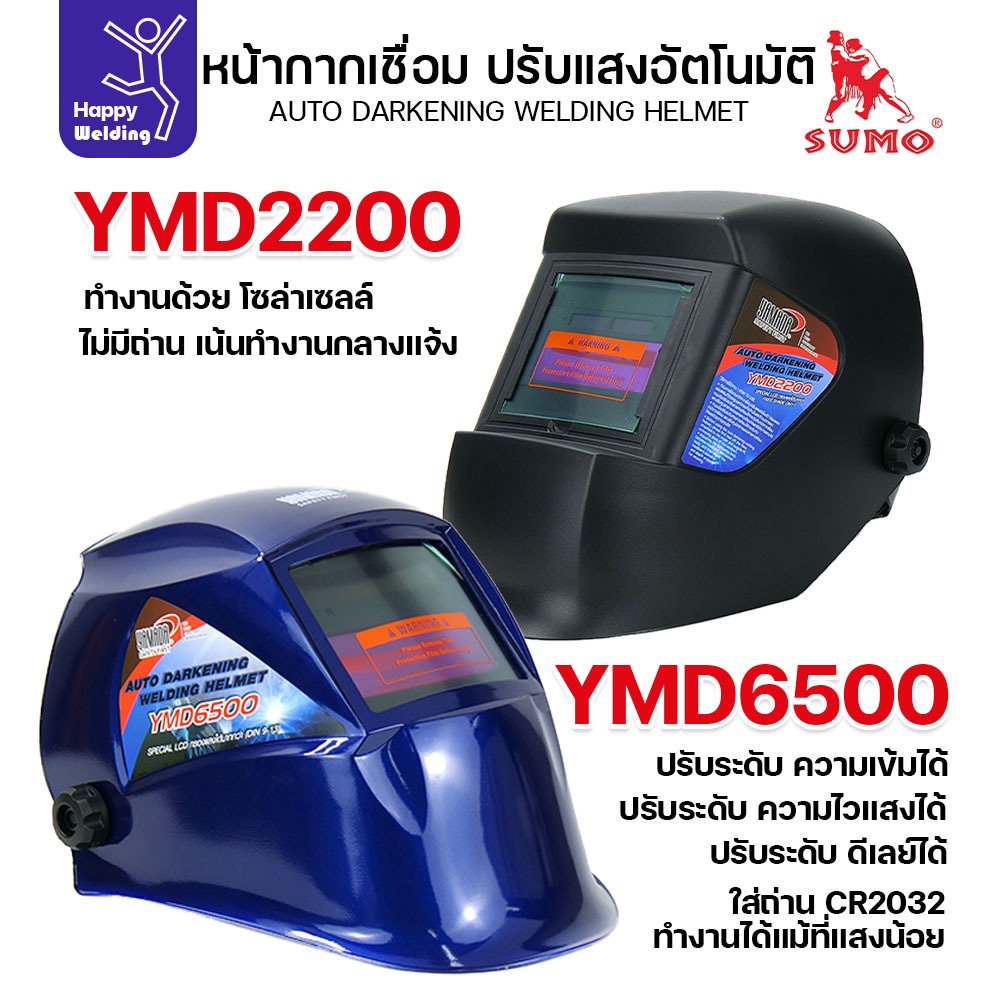 หน้ากากเชื่อม ตัดแสงออโต้ มีทั่งรุ้นใช้ถ่านและไม่ใช้ถ่าน ปรับแสงได้ใน ...