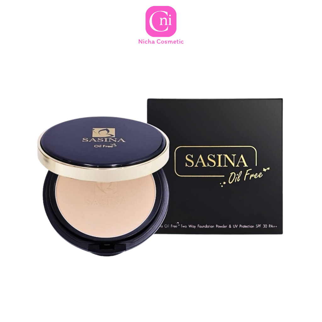 แป้งศศินา แป้งพัฟผสมรองพื้น คุมมัน Sasina oil free two-way foundation ...